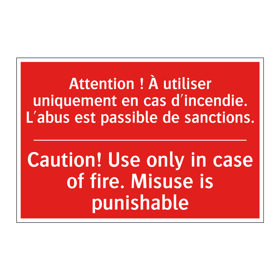 Attention ! À utiliser uniquement /.../ - Caution! Use only in case of ...