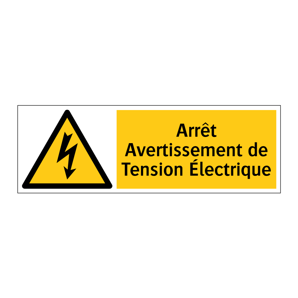Arrêt Avertissement de Tension Électrique Panneau | SignOnline | FR-W8238